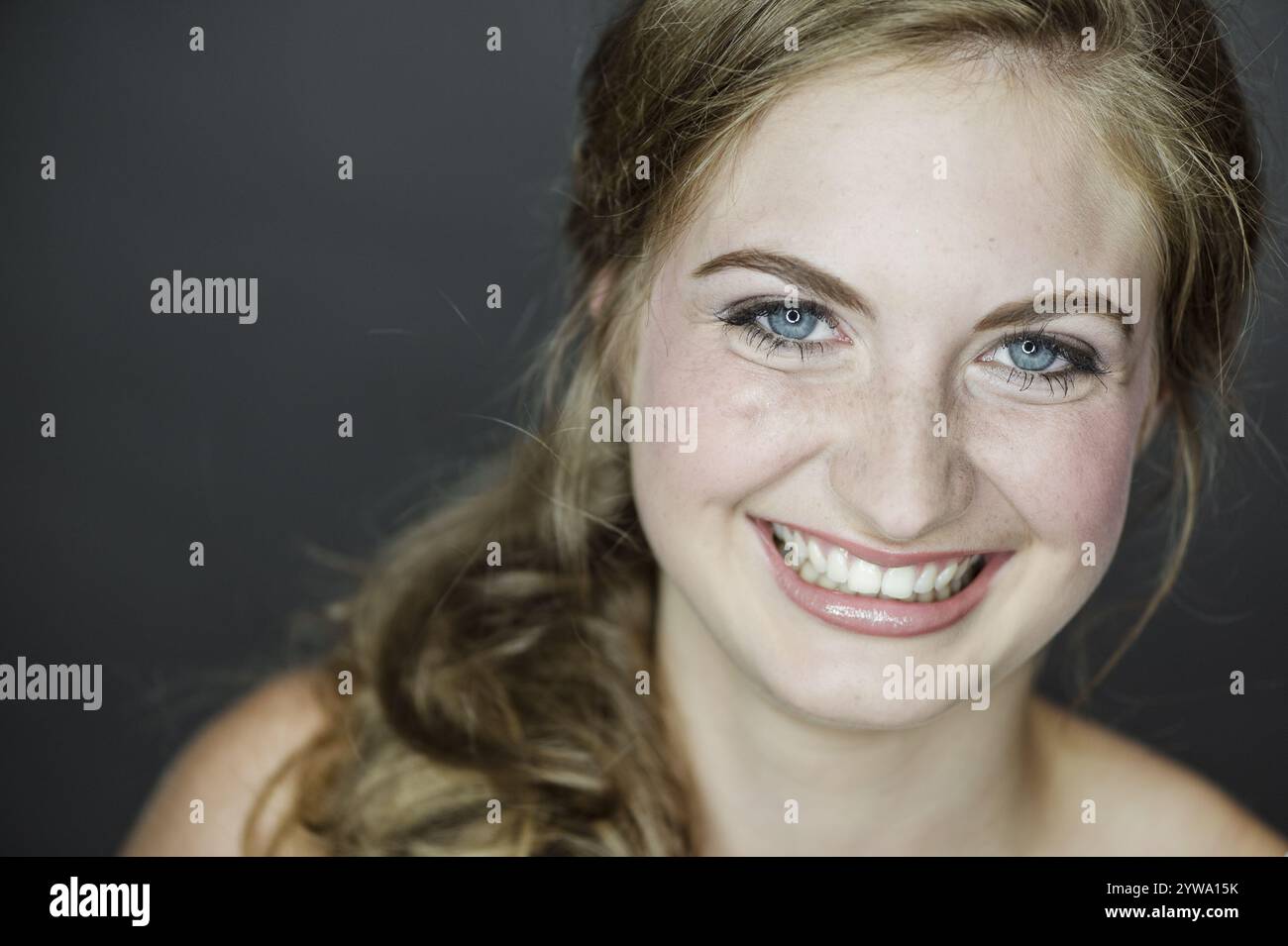 Laughing, young woman with dimples, laughing, young woman Stock Photo ...