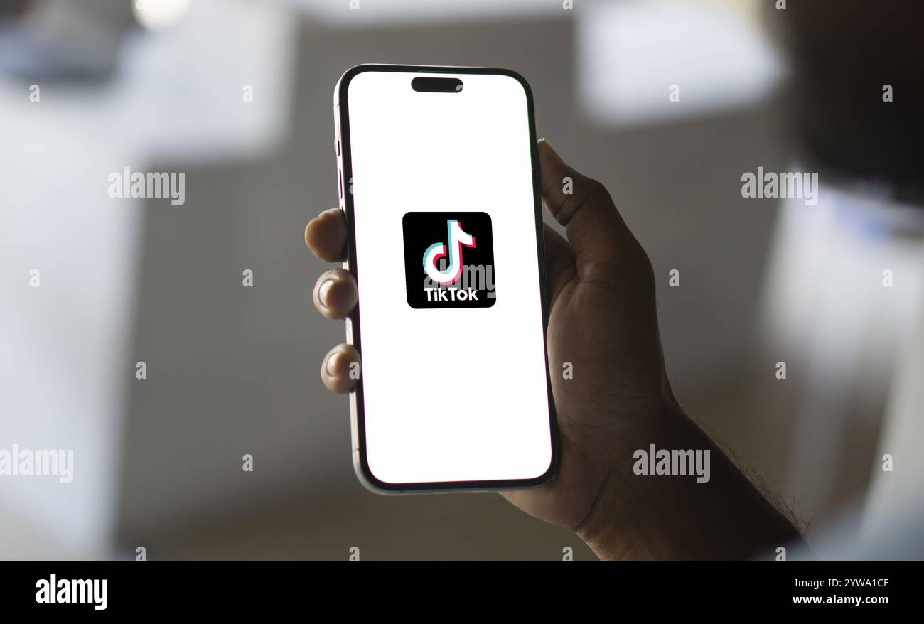 Tik Tok logo on smartphone Stock Photo - Alamy