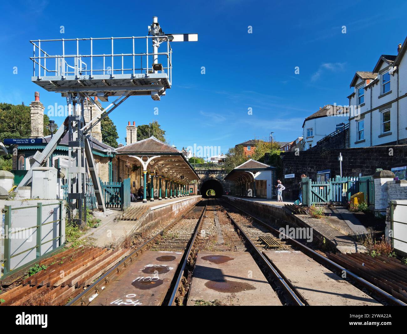 UK, North Yorkshire, Knaresborough Railway Station and Harrogate Line ...