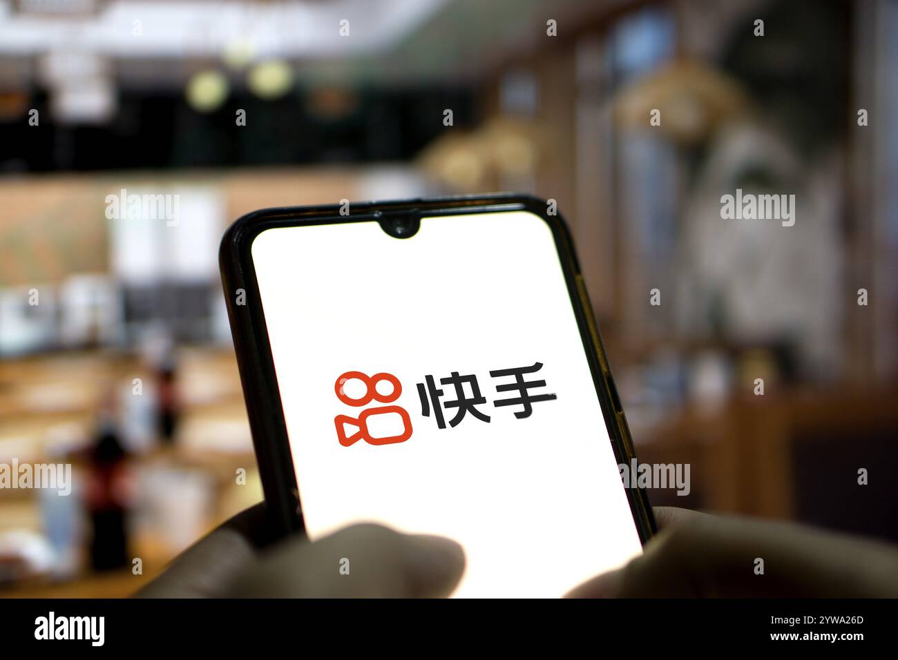 Chinese short-video platform Kuaishou logo on smartphone Stock Photo ...