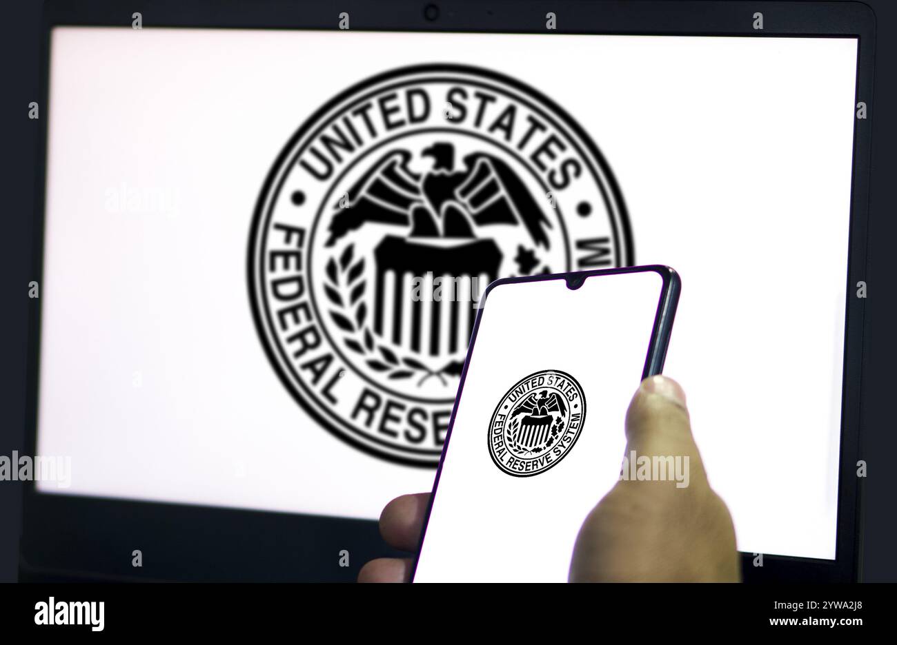 Dhaka, Bangladesh 10 Oct 2024:Federal Reserve System Logo on smartphone ...