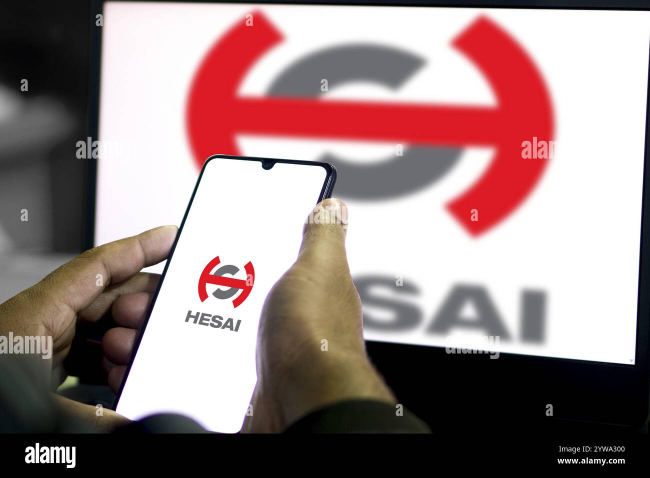 Hesai logo on smartphone, Dhaka, Bangladesh 29 Nov 2024 Stock Photo - Alamy