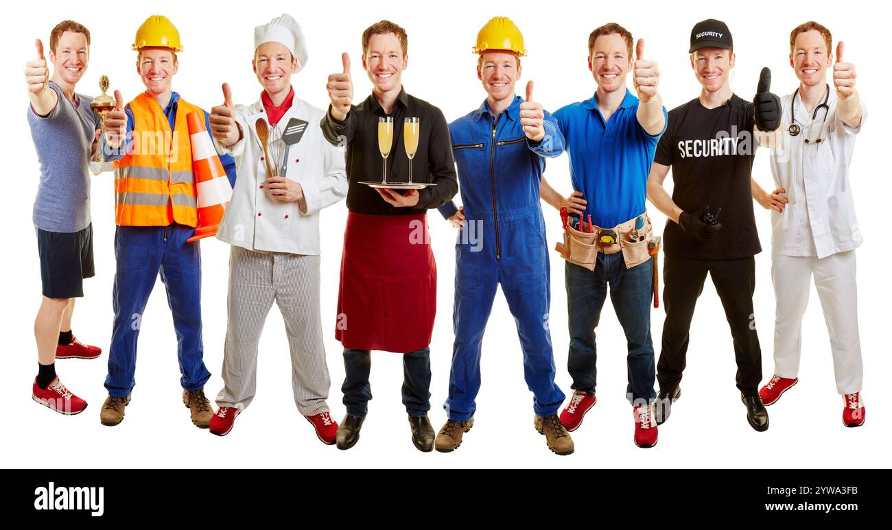 The same man in many different professions and industries showing ...