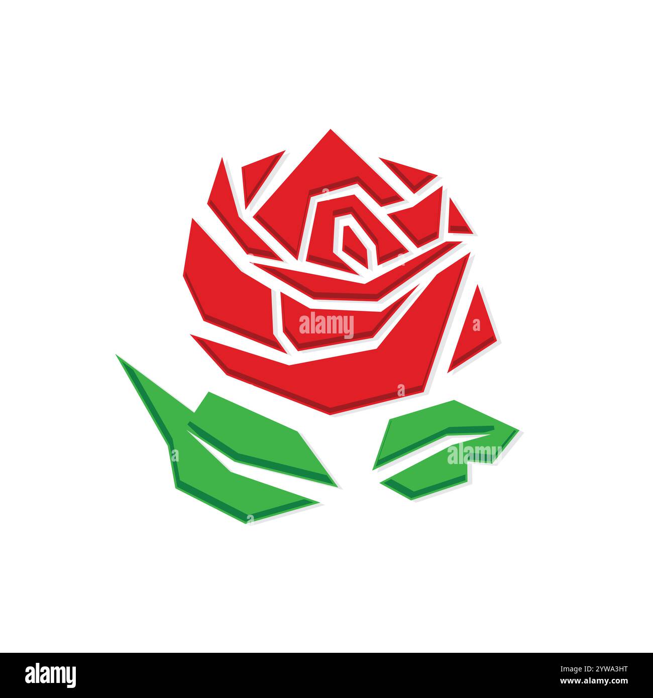 Geometric Rose flower logo design template. Vector illustration Stock ...