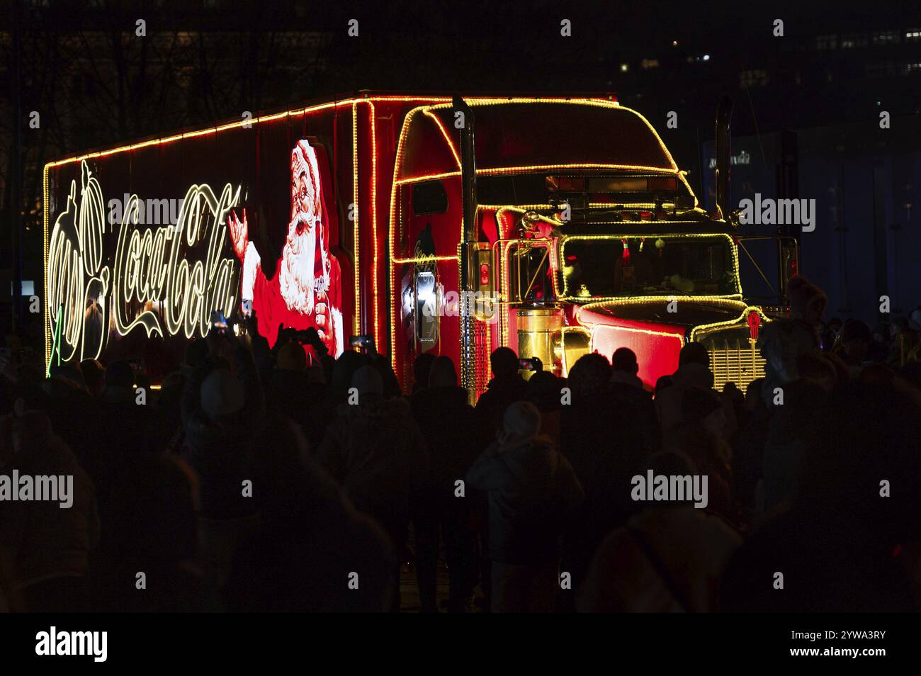 WROCLAW, POLAND, DECEMBER 6, 2024: Traditional Christmas fair with Coca ...