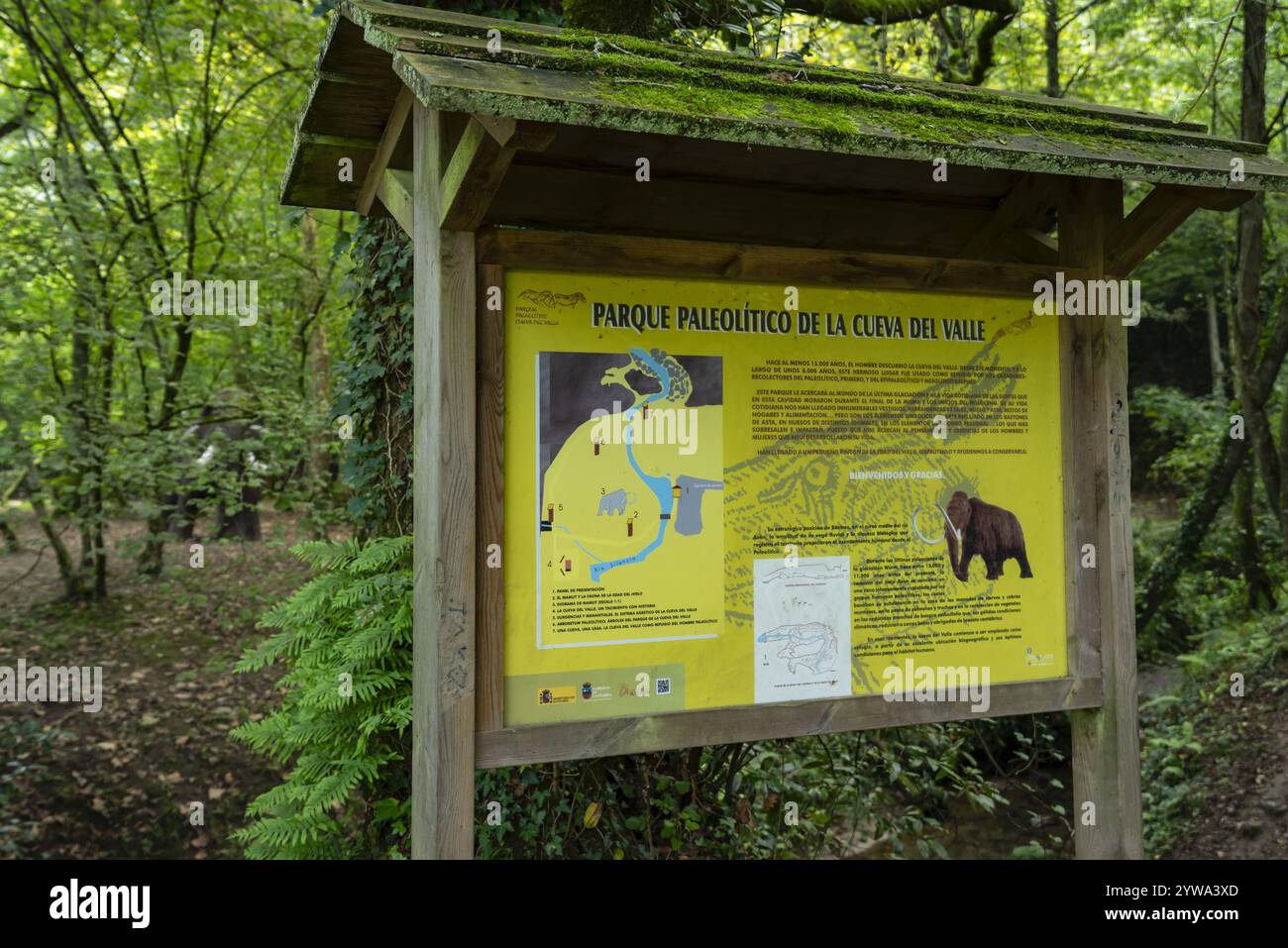 Explanatory panels, Paleolithic Park of the Cueva del Valle, Rasines ...