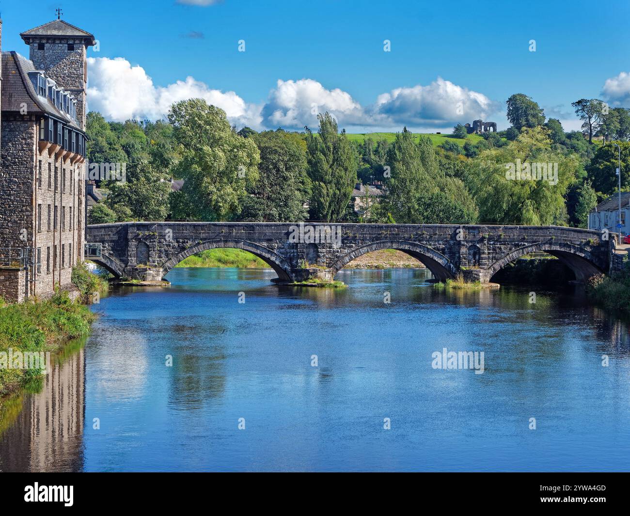 UK, Cumbria, Kendal, River Kent and Stramongate Bridge Stock Photo - Alamy