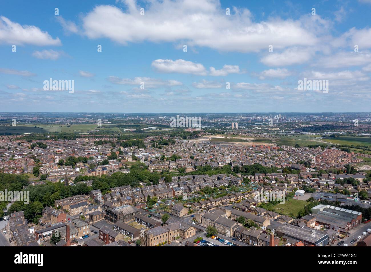 Aerial photo of the village of Morley in Leeds, West Yorkshire in the ...