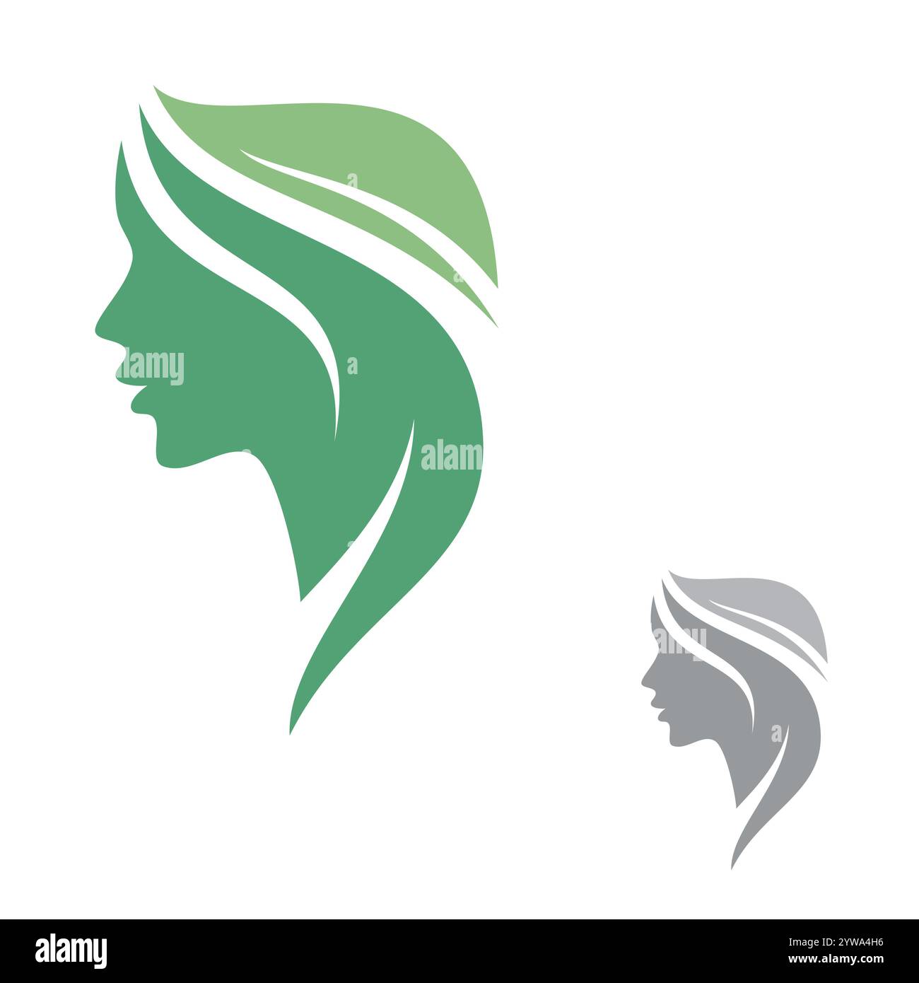 Nature and simple Woman Face combination logo design. Vector ...