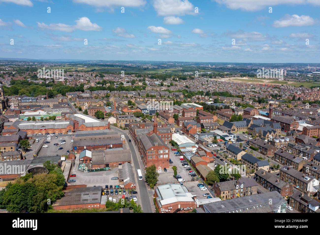 Aerial photo of the village of Morley in Leeds, West Yorkshire in the ...