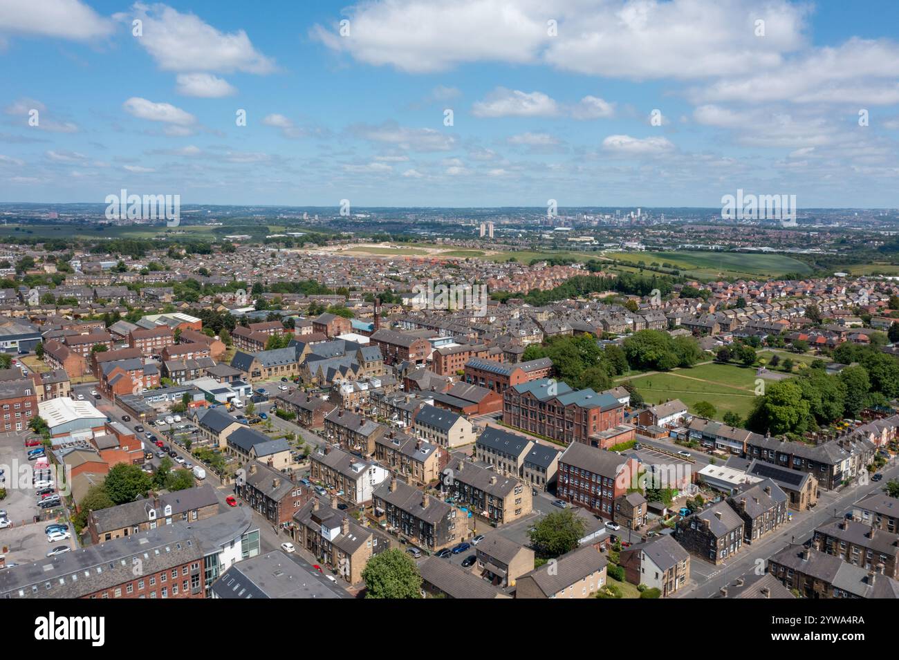 Aerial photo of the village of Morley in Leeds, West Yorkshire in the ...