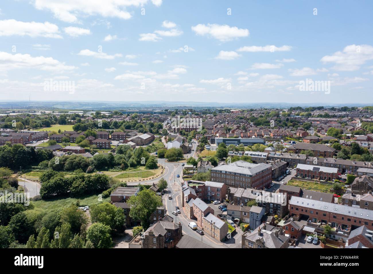 Aerial photo of the village of Morley in Leeds, West Yorkshire in the ...