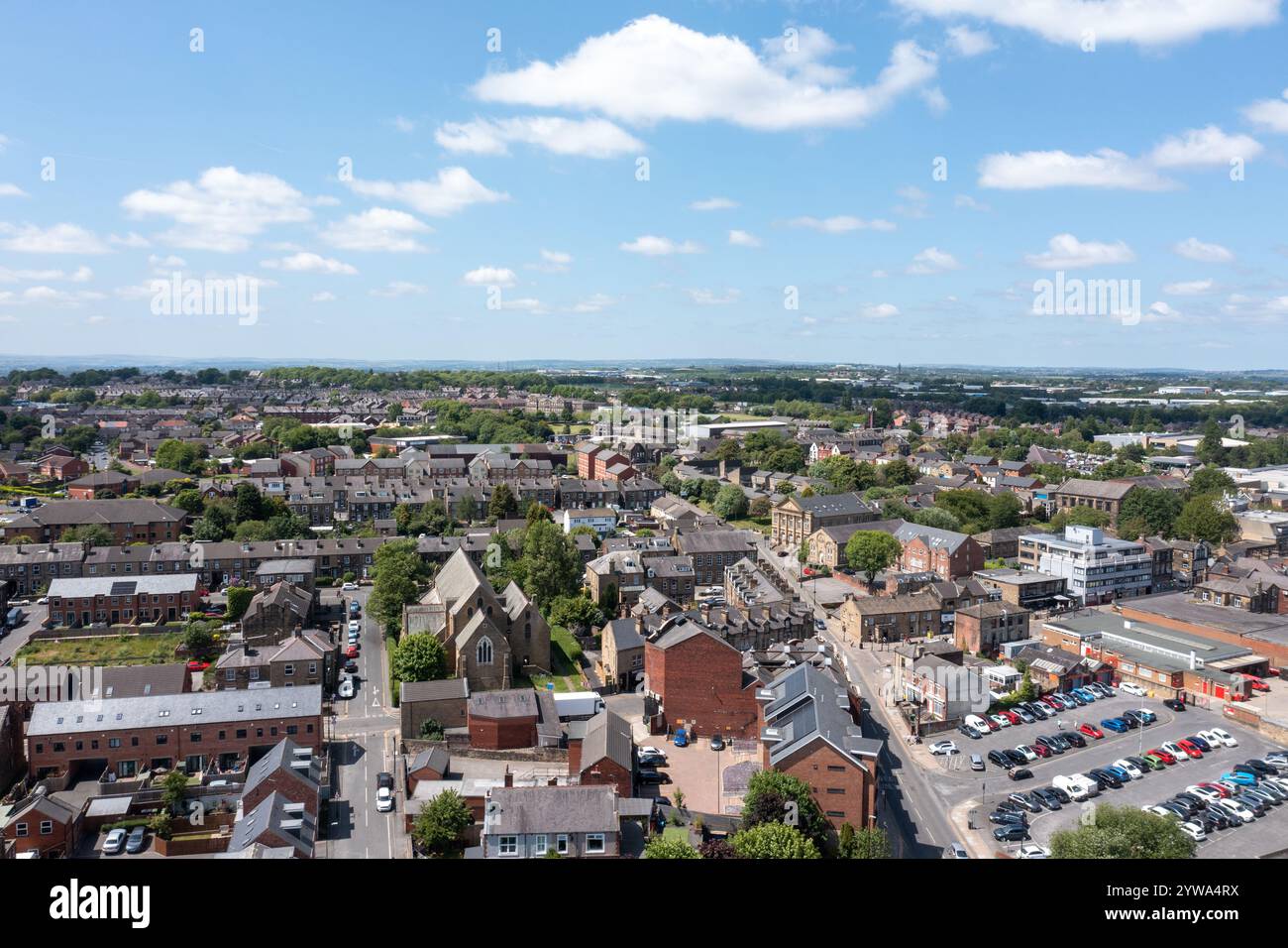 Aerial photo of the village of Morley in Leeds, West Yorkshire in the ...