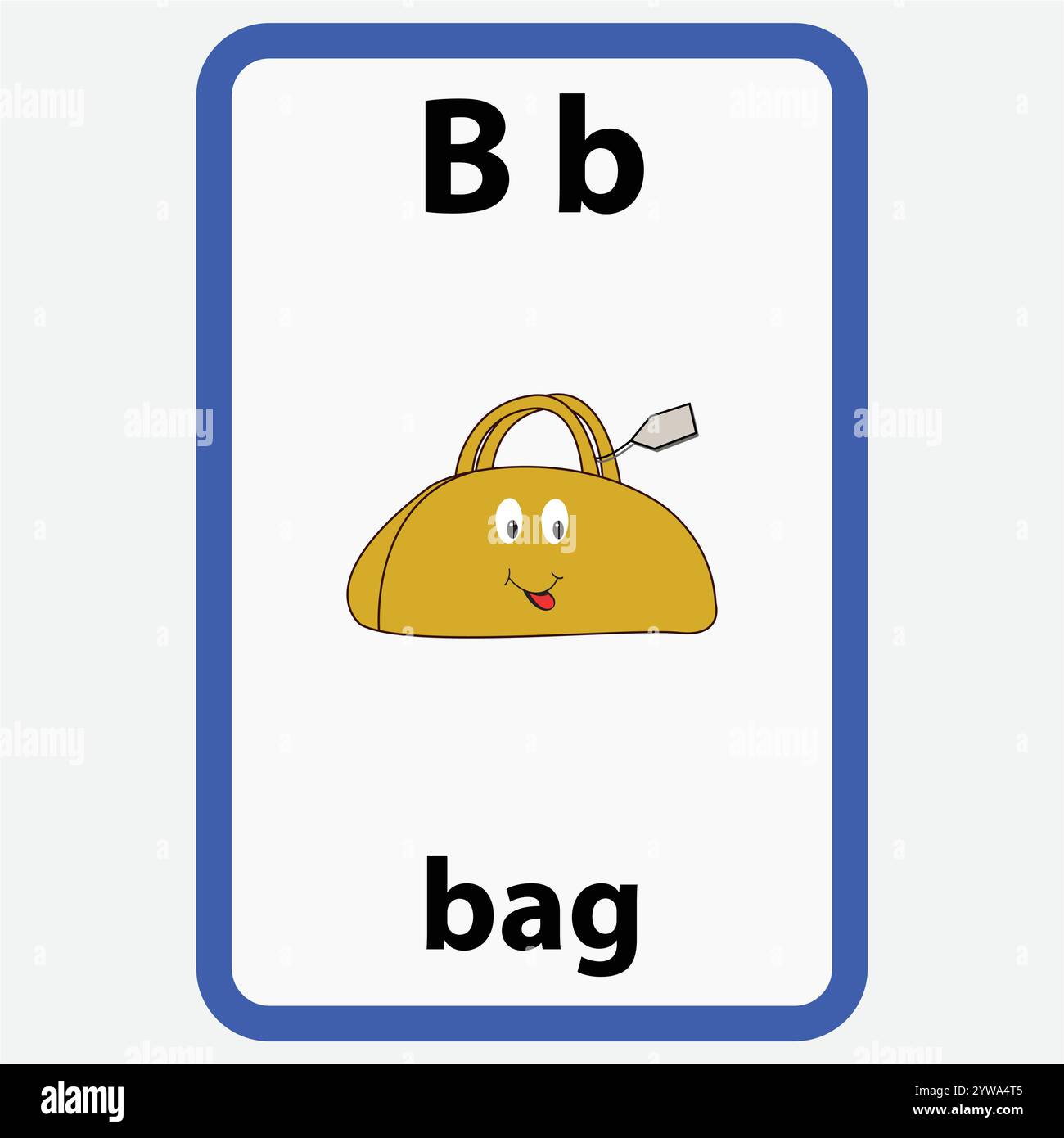 Alphabet flashcard for children with the letter b from bag Stock Vector ...