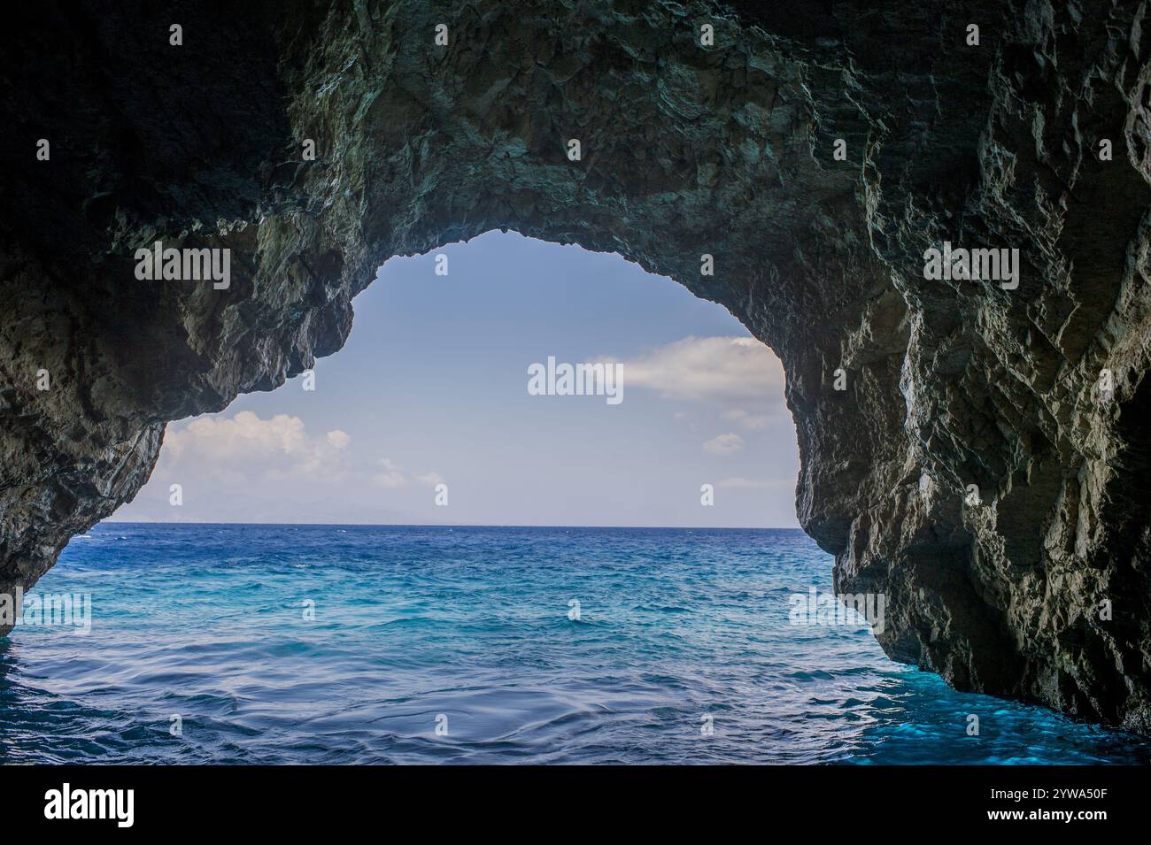 Blue Caves, Greece, Zakynthos, Blue Caves, Greece, Europe Stock Photo ...