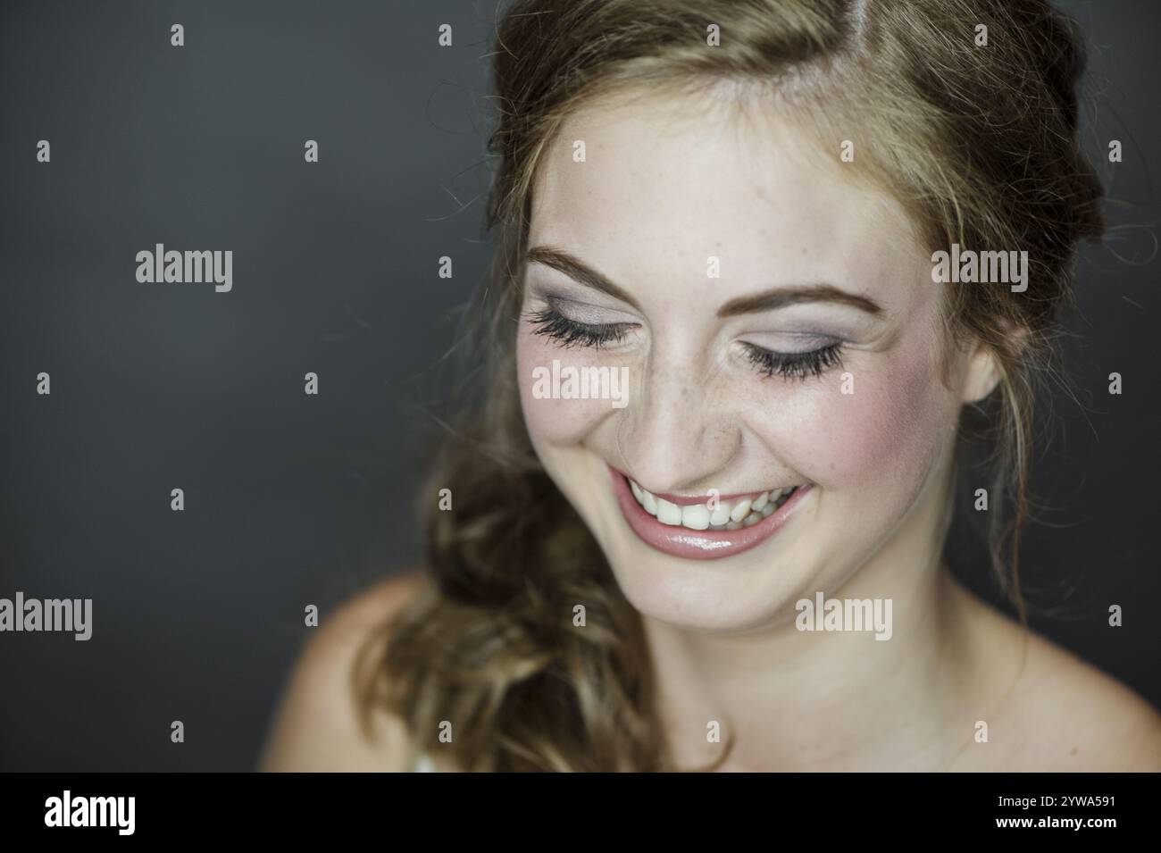 Laughing, young woman with dimples, laughing, young woman Stock Photo ...