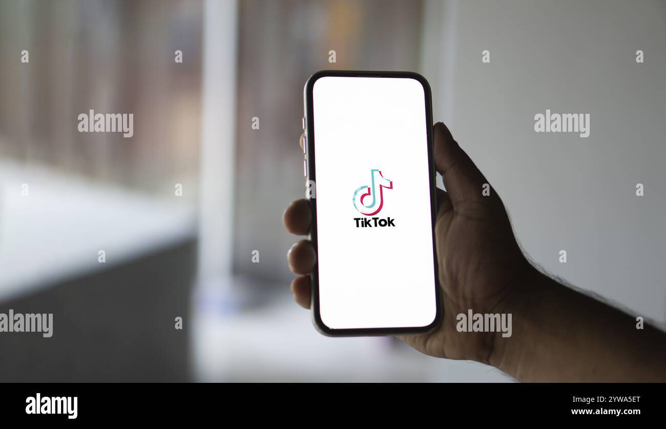 Tik Tok logo on smartphone Stock Photo - Alamy