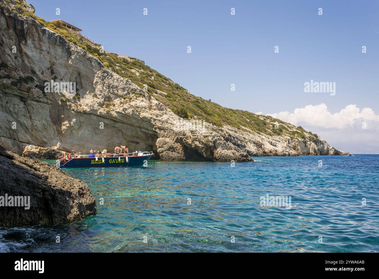 Blue Caves, Greece, Zakynthos, Blue Caves, Greece, Europe Stock Photo ...