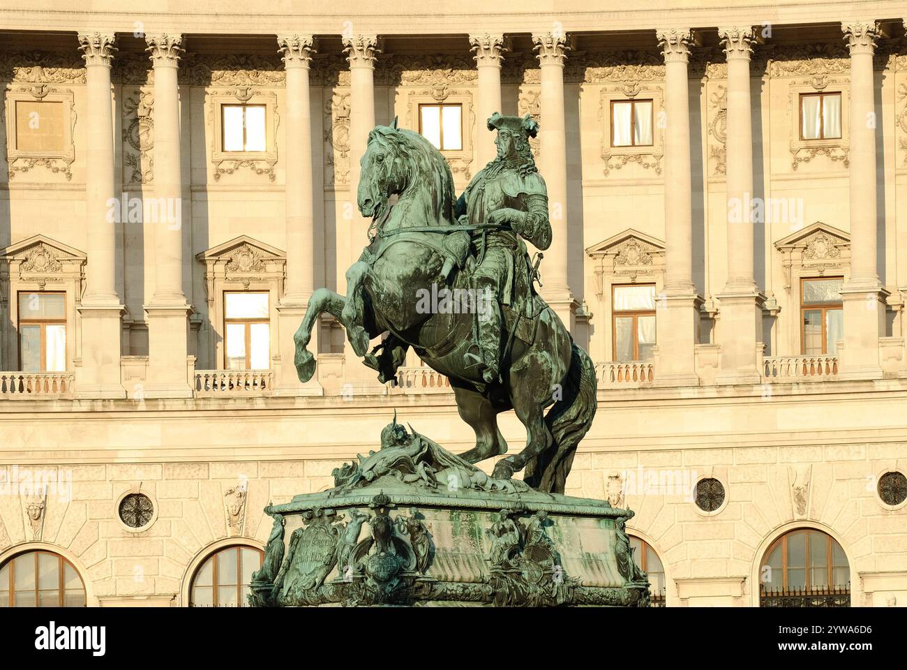 Vienna, Austria. Hofbug. Equestrian Statue (1856) of Prince Eugene ...