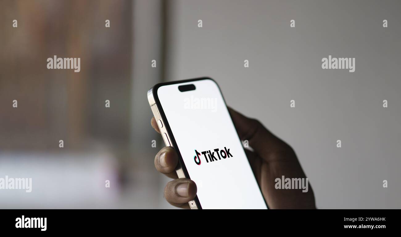 Tik Tok logo on smartphone Stock Photo - Alamy