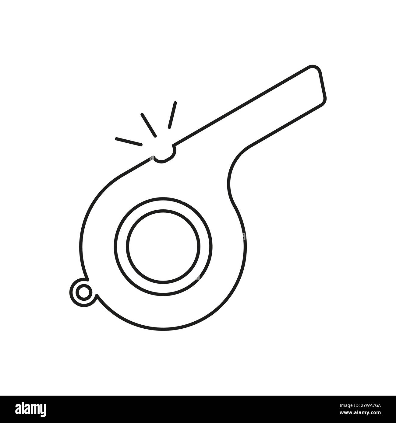 Whistle Line Icon. Referee Tool Outline Symbol. Sports Blowing Signal ...