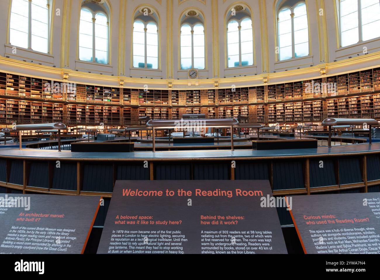 Interior view of the British Museum's historic Reading Room, designed ...