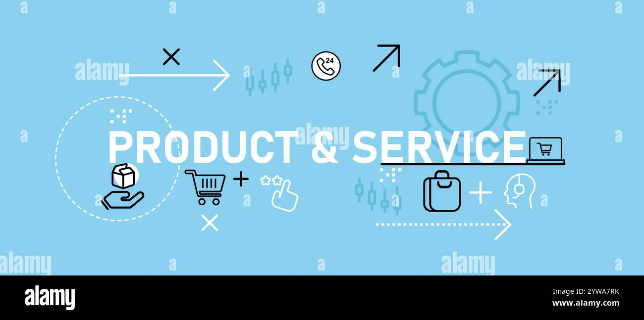 Product and service goods services by company sell to customer banner ...