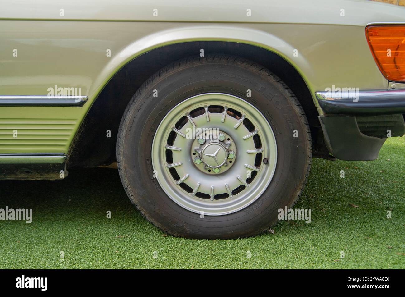 1982 R107 Mercedes 280SL classic German sports car with soft top and ...