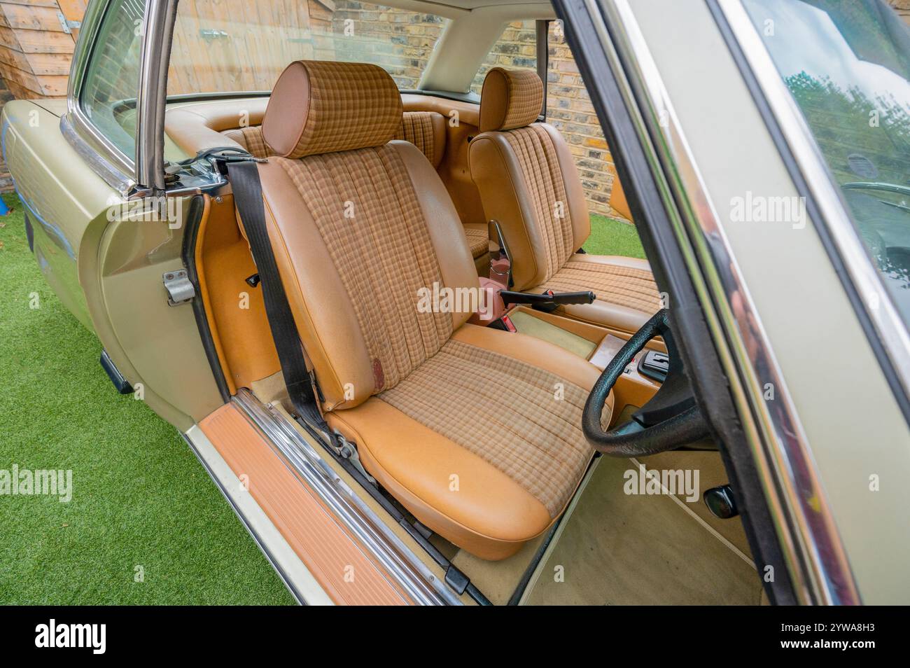 1982 R107 Mercedes 280SL classic German sports car with soft top and ...