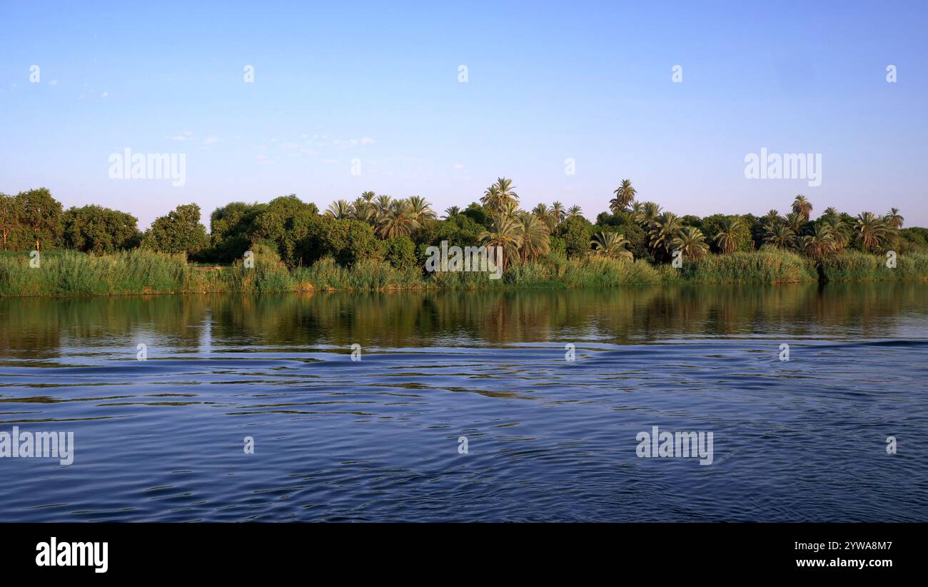 Cruise on the Nile River, view from dahabiah in Egypt Stock Photo - Alamy