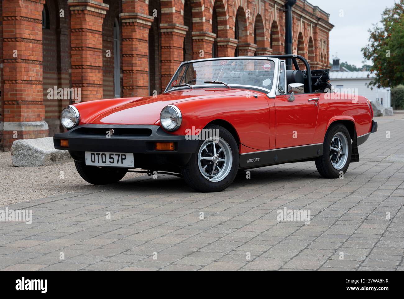 1975 MG Midget rubber bumper classic British sports car Stock Photo - Alamy