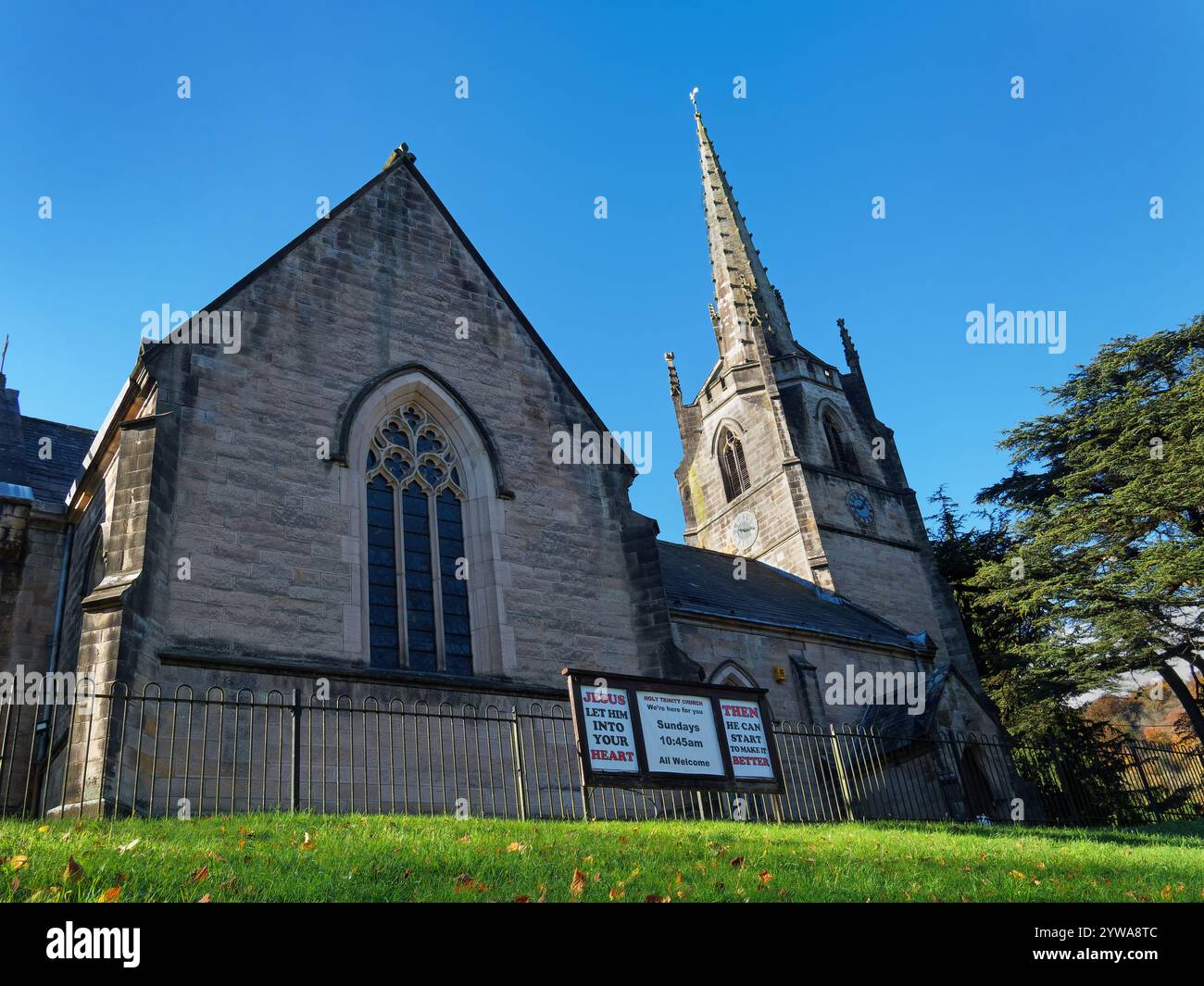 UK, Derbyshire, Peak District, Matlock Bath, Holy Trinity Church Stock ...