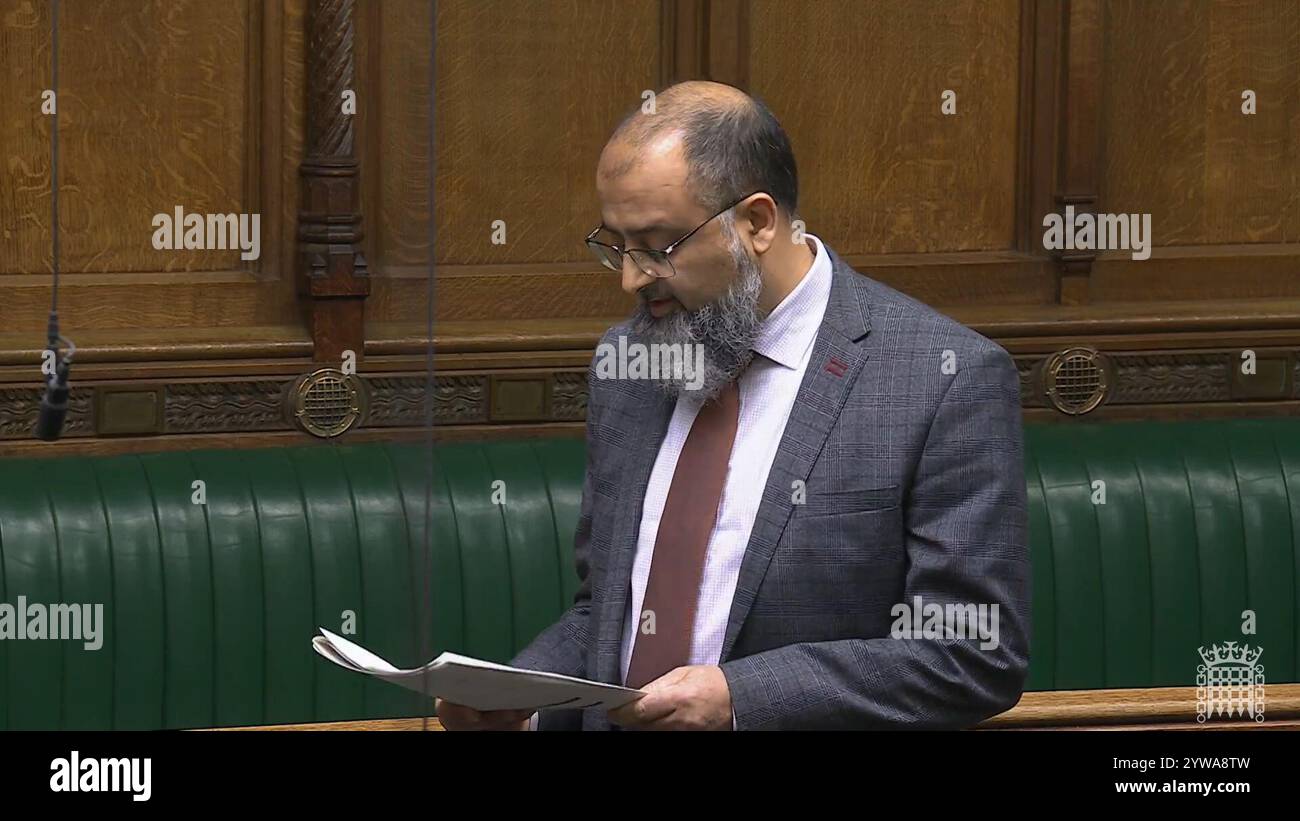 Screen grab of independent MP Iqbal Mohamed speaking in the House of ...