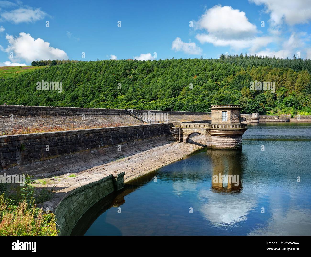 UK, Derbyshire, Peak District, Ladybower Reservoir and Dam Stock Photo ...