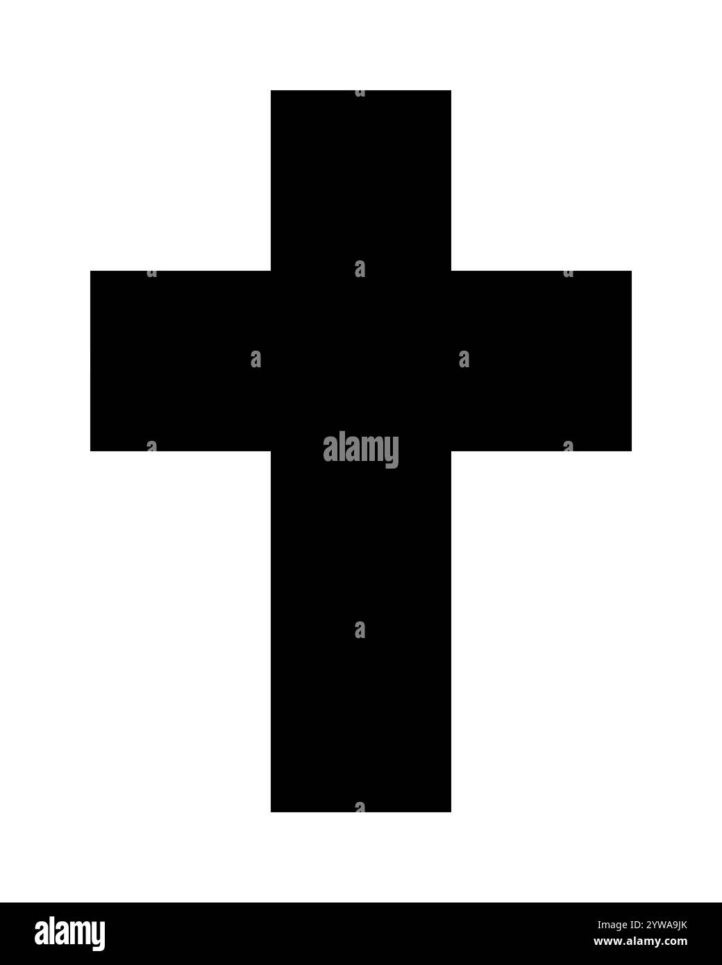 Christian cross, black and white vector silhouette illustration of ...
