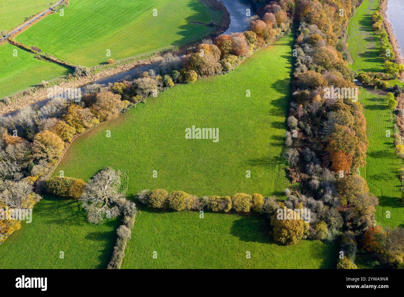 Aerial view winding small river hi-res stock photography and images - Alamy
