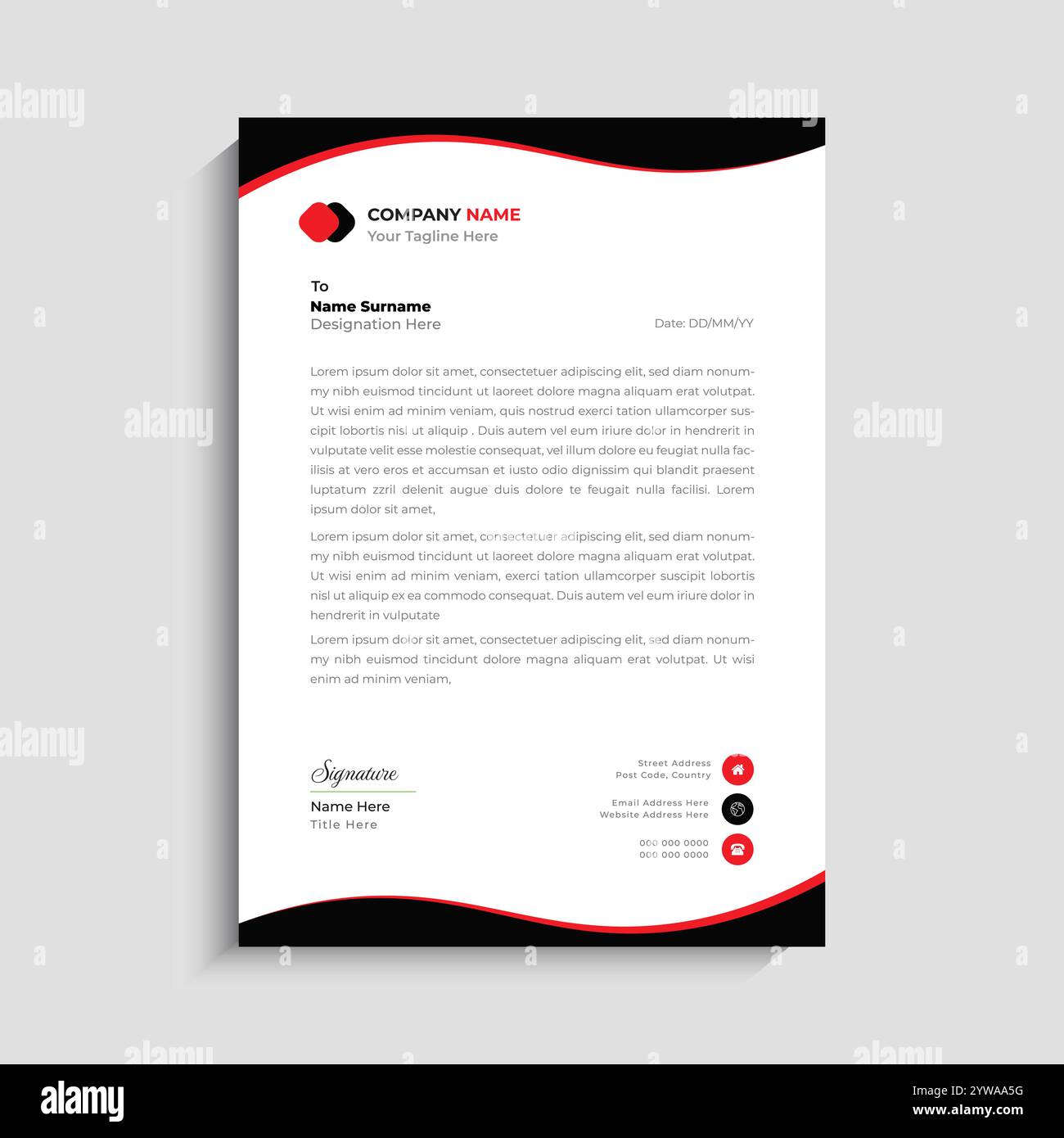 Professional Corporate Letterhead Template design Stock Vector Image ...