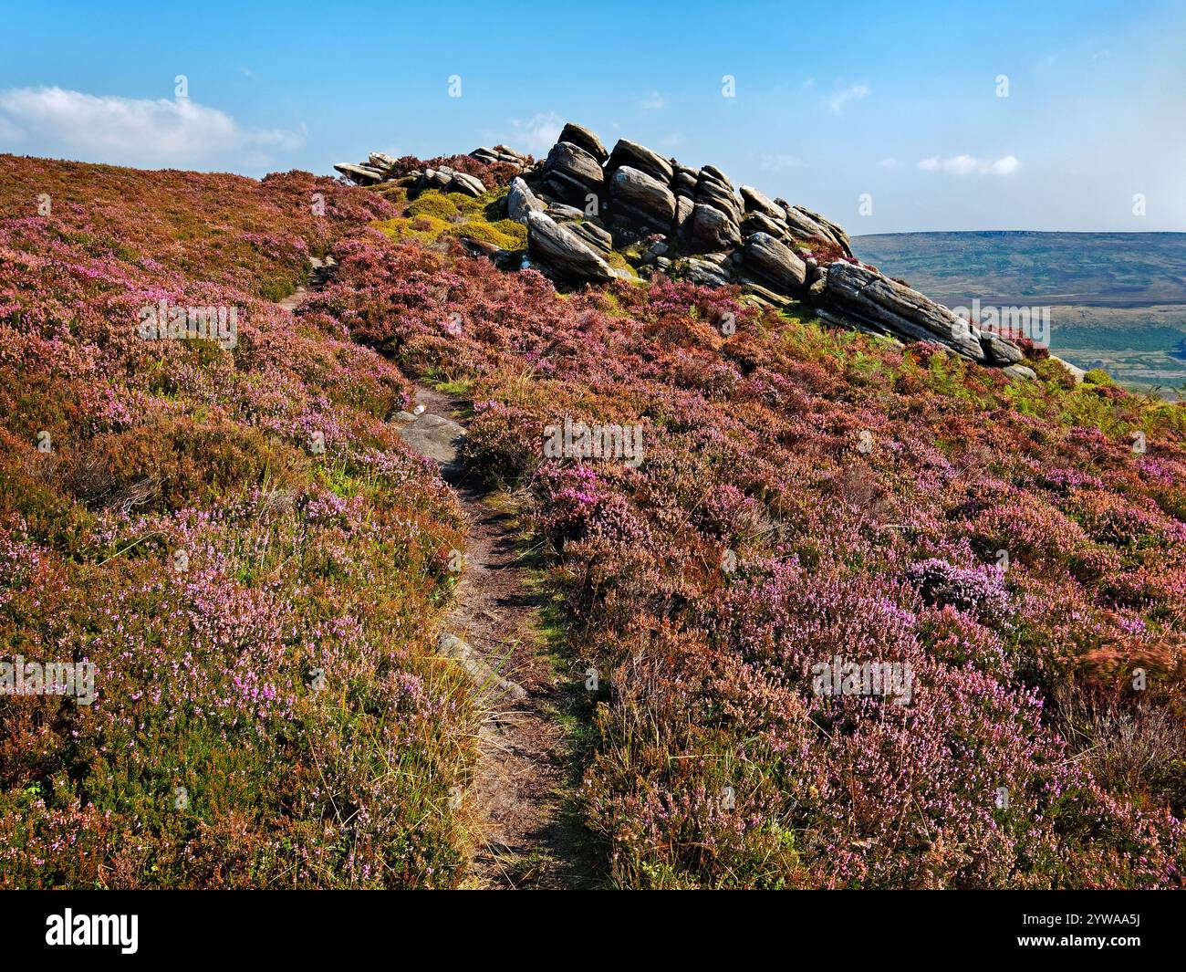 UK, Derbyshire, Peak District, Derwent Edge, Hurkling Stones Stock ...