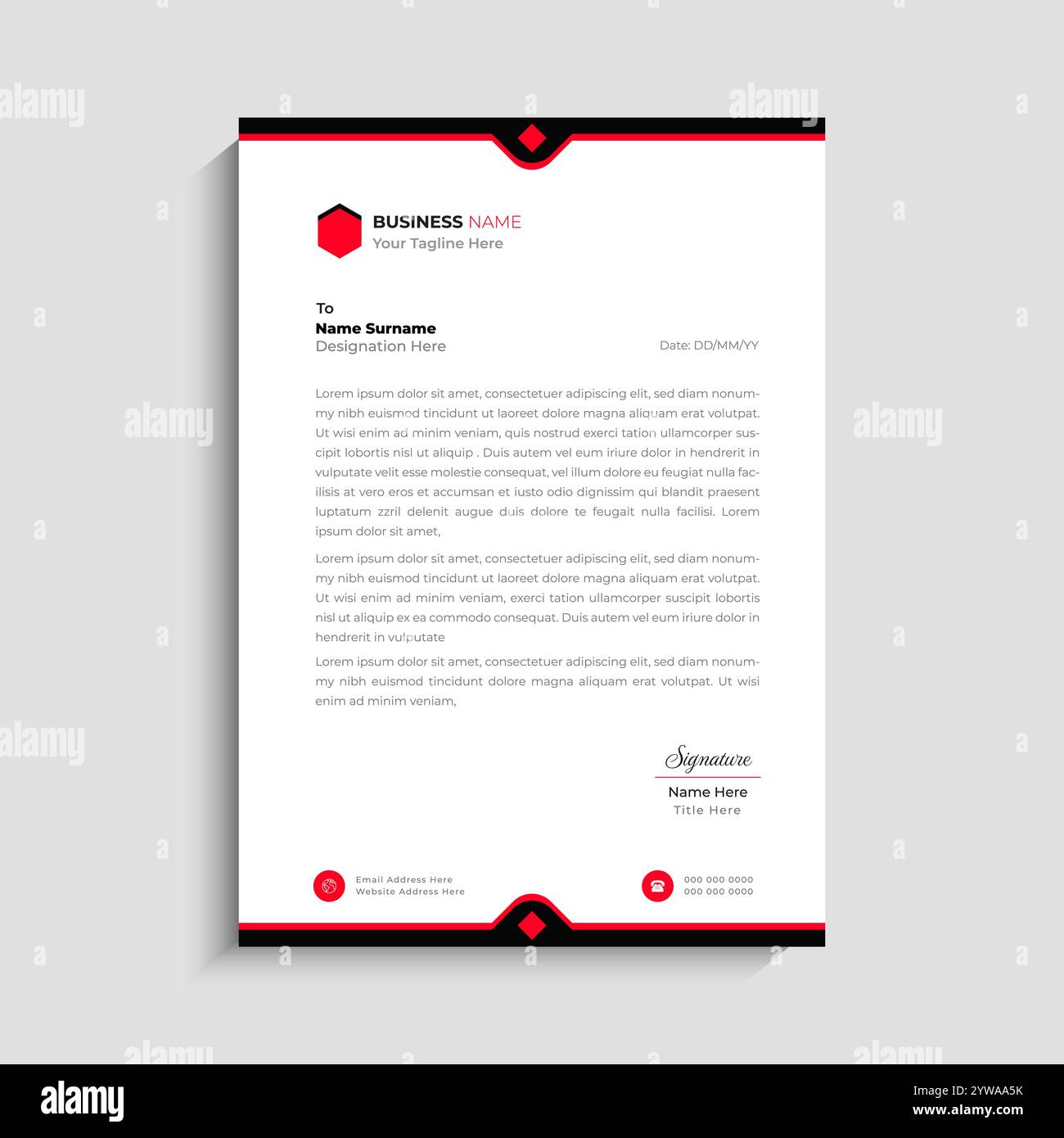 Professional Corporate Letterhead Template design Stock Vector Image ...