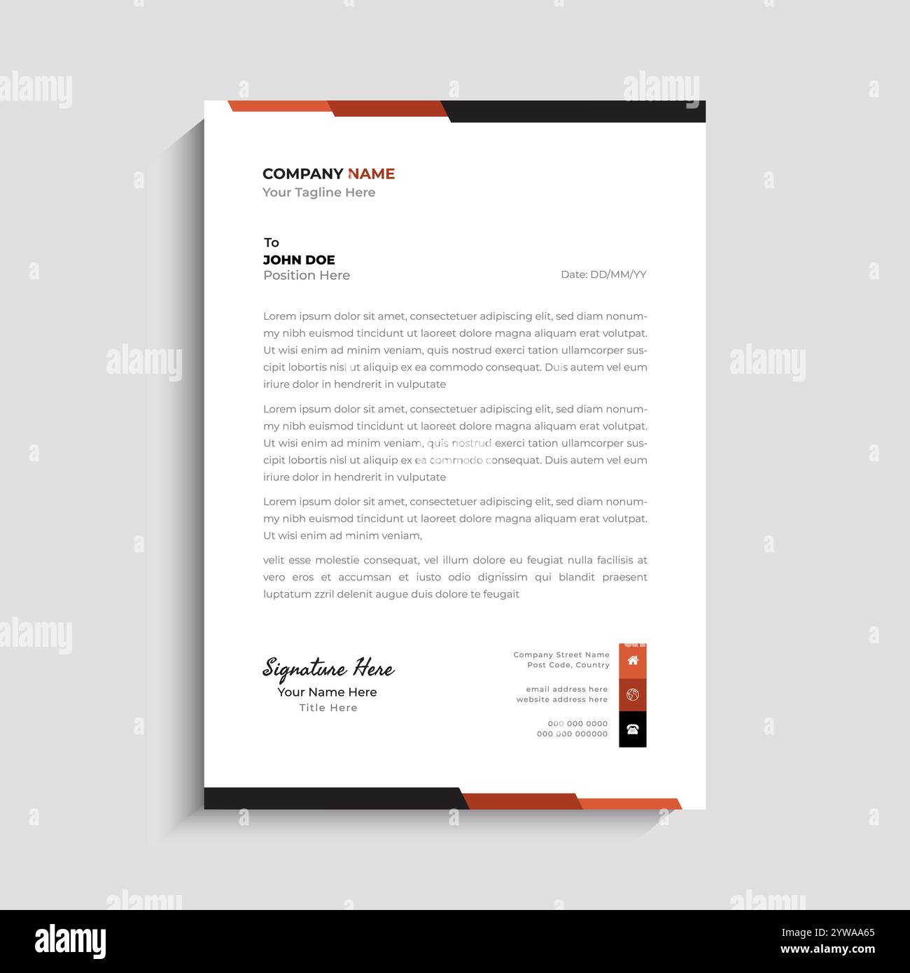 Professional Corporate Letterhead Template design Stock Vector Image ...
