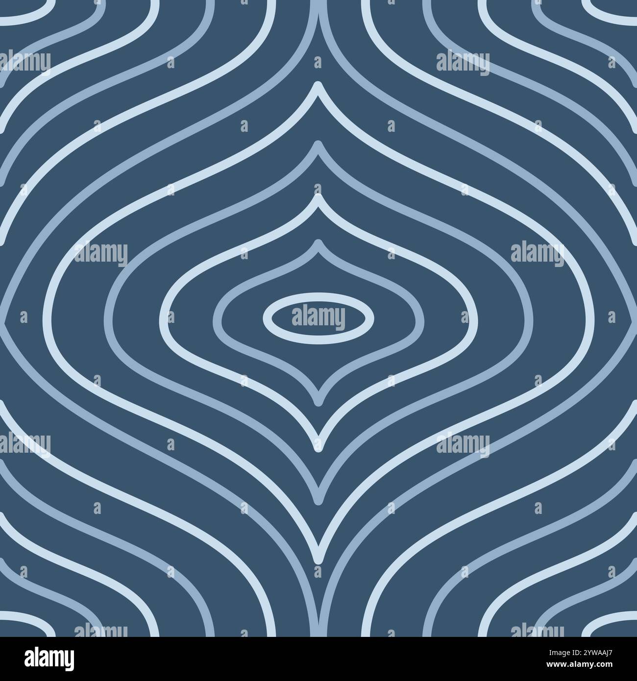 Retro ogee vector seamless pattern in denim blue. background, textile ...