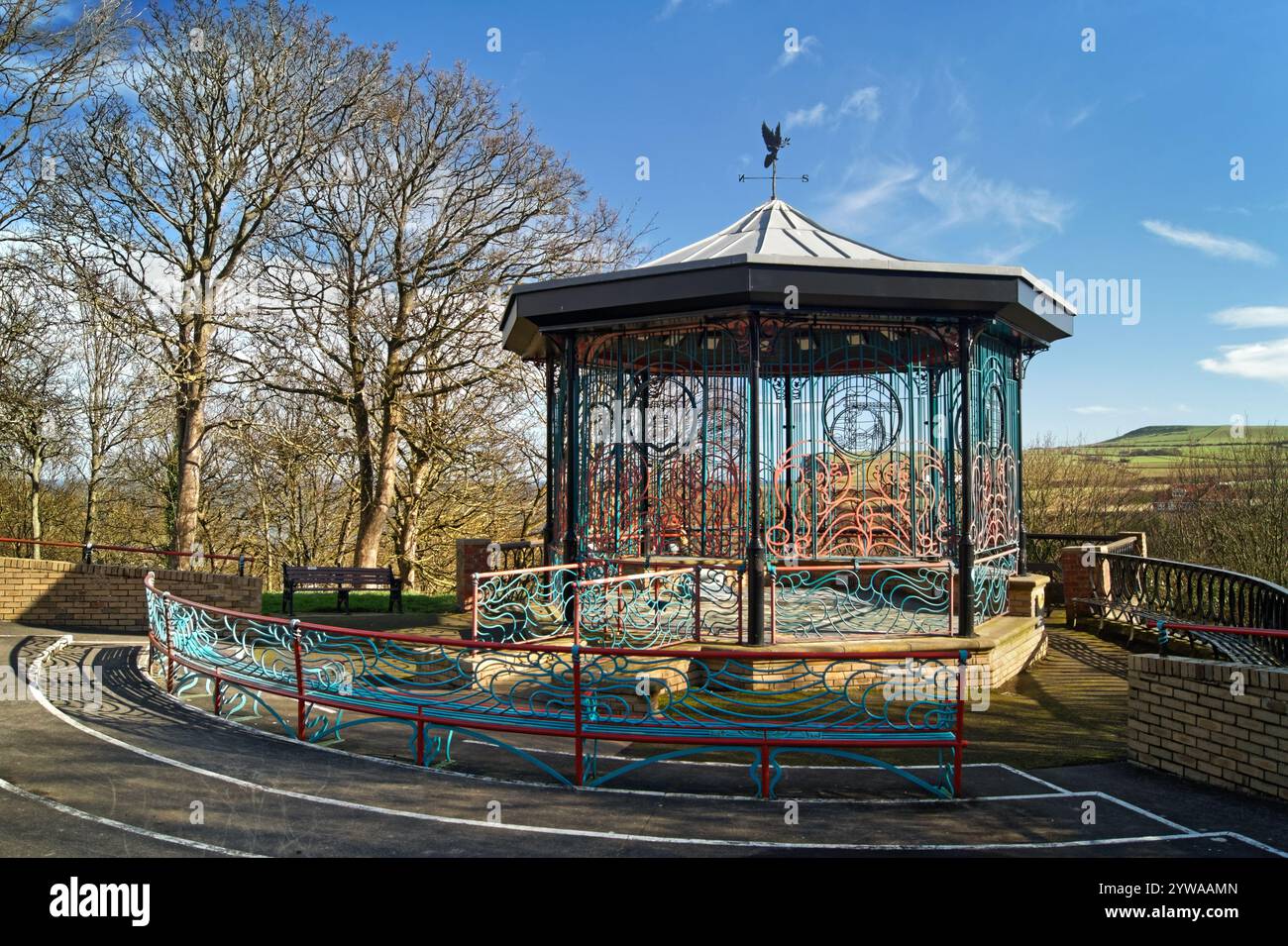 UK, North Yorkshire, Saltburn-by-the-Sea, Saltburn Bandstand Stock ...