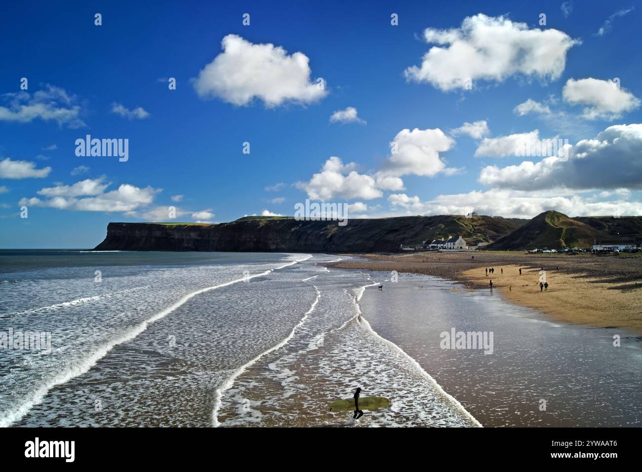 UK, North Yorkshire, Saltburn-by-the-Sea Beach Stock Photo - Alamy