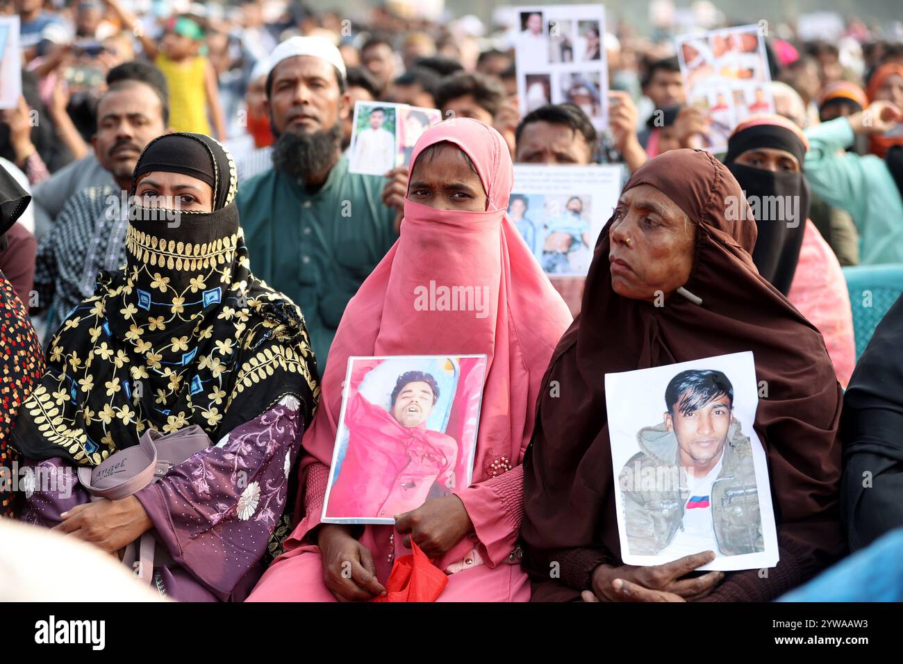 Dhaka, Bangladesh - November 10, 2024: Relatives of those killed in ...