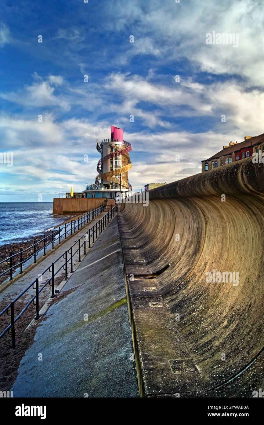 Redcar cleveland north yorkshire sea wall promenade esplanade british ...