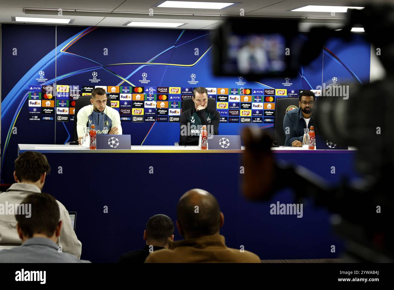 ROTTERDAM - (l-r) David Hancko, Feyenoord coach Brian Priske during a ...