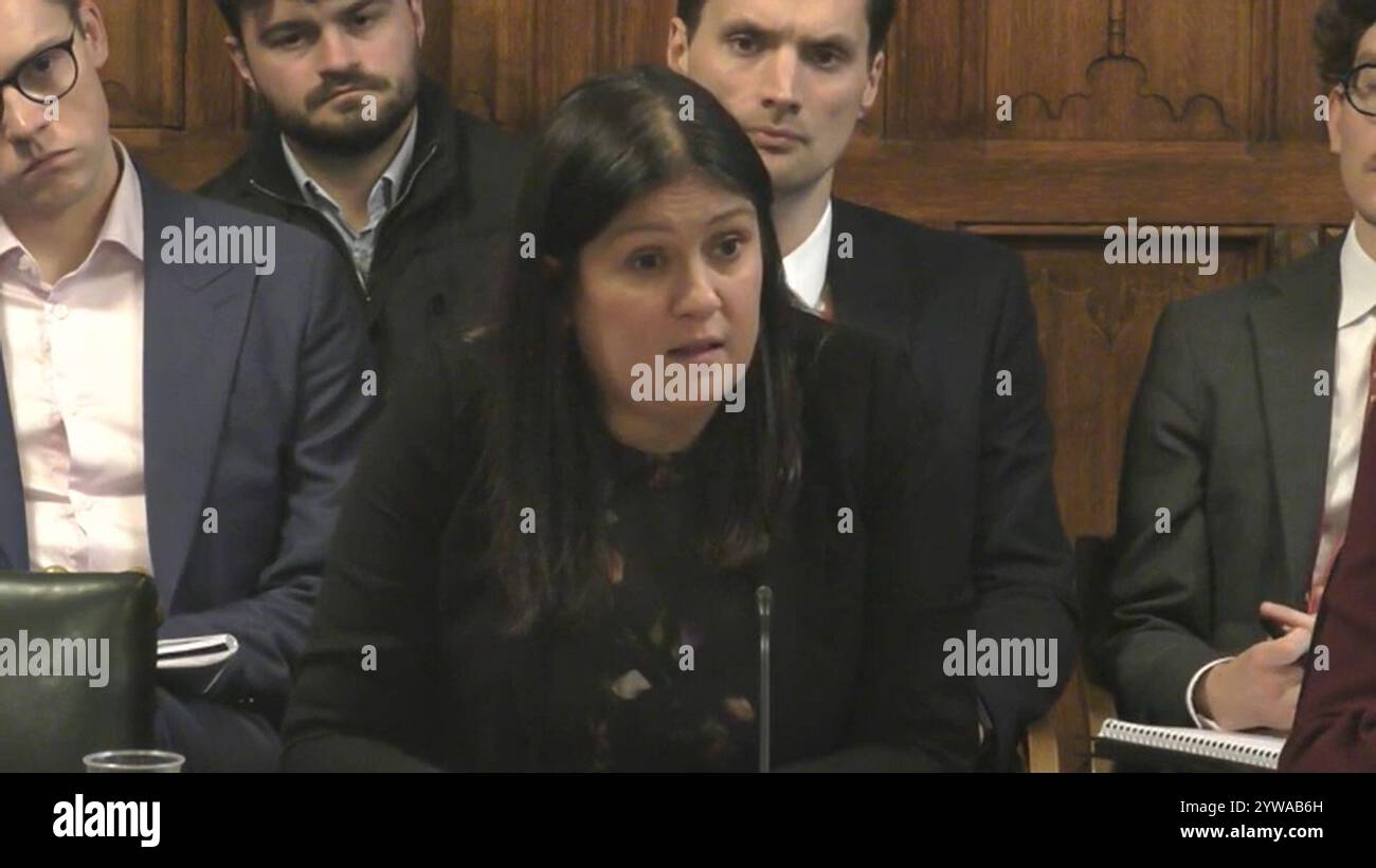 Screen grab of Culture Secretary Lisa Nandy appearing at the Culture ...