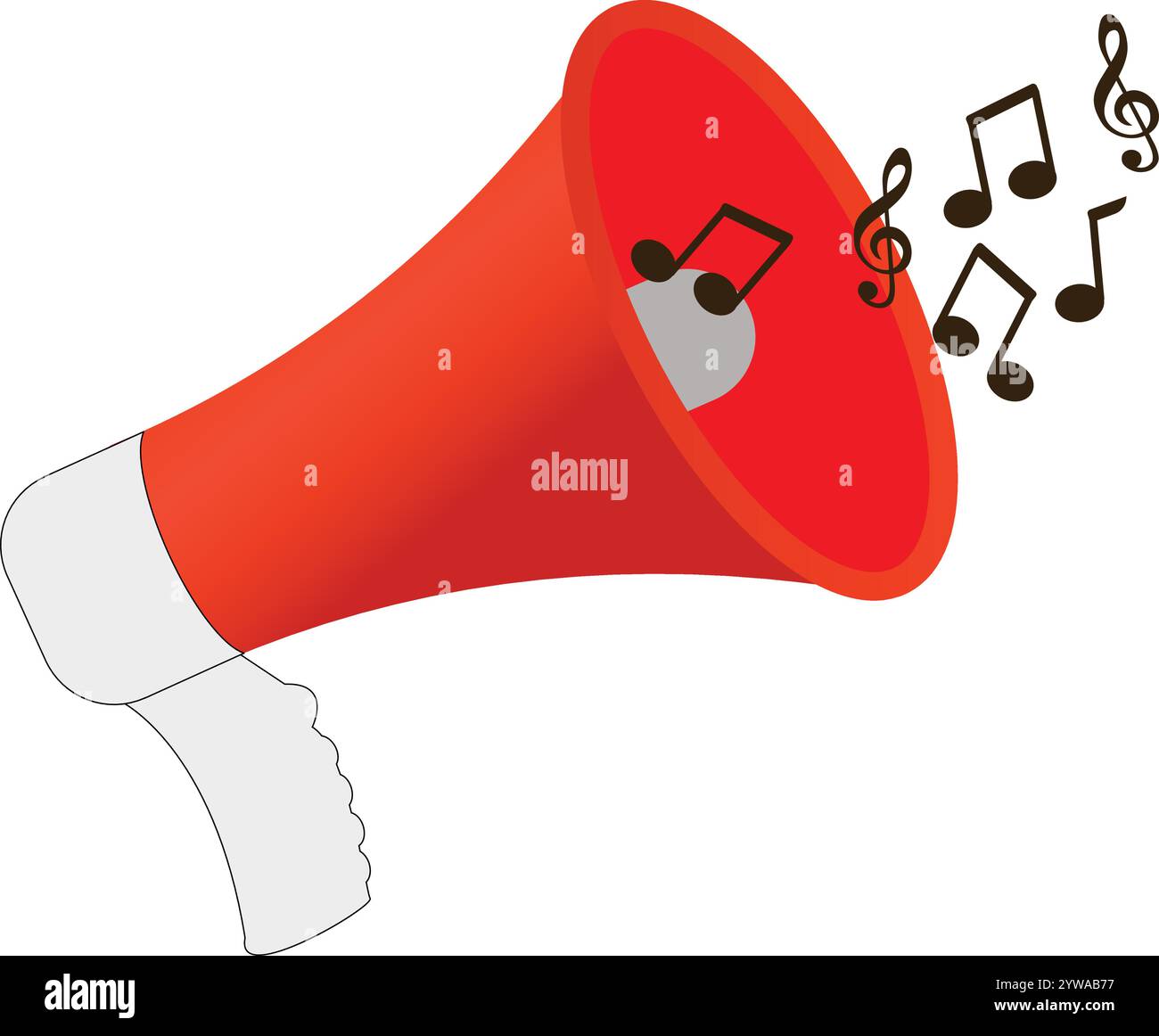 Megaphone with sound waves Stock Vector Images - Alamy
