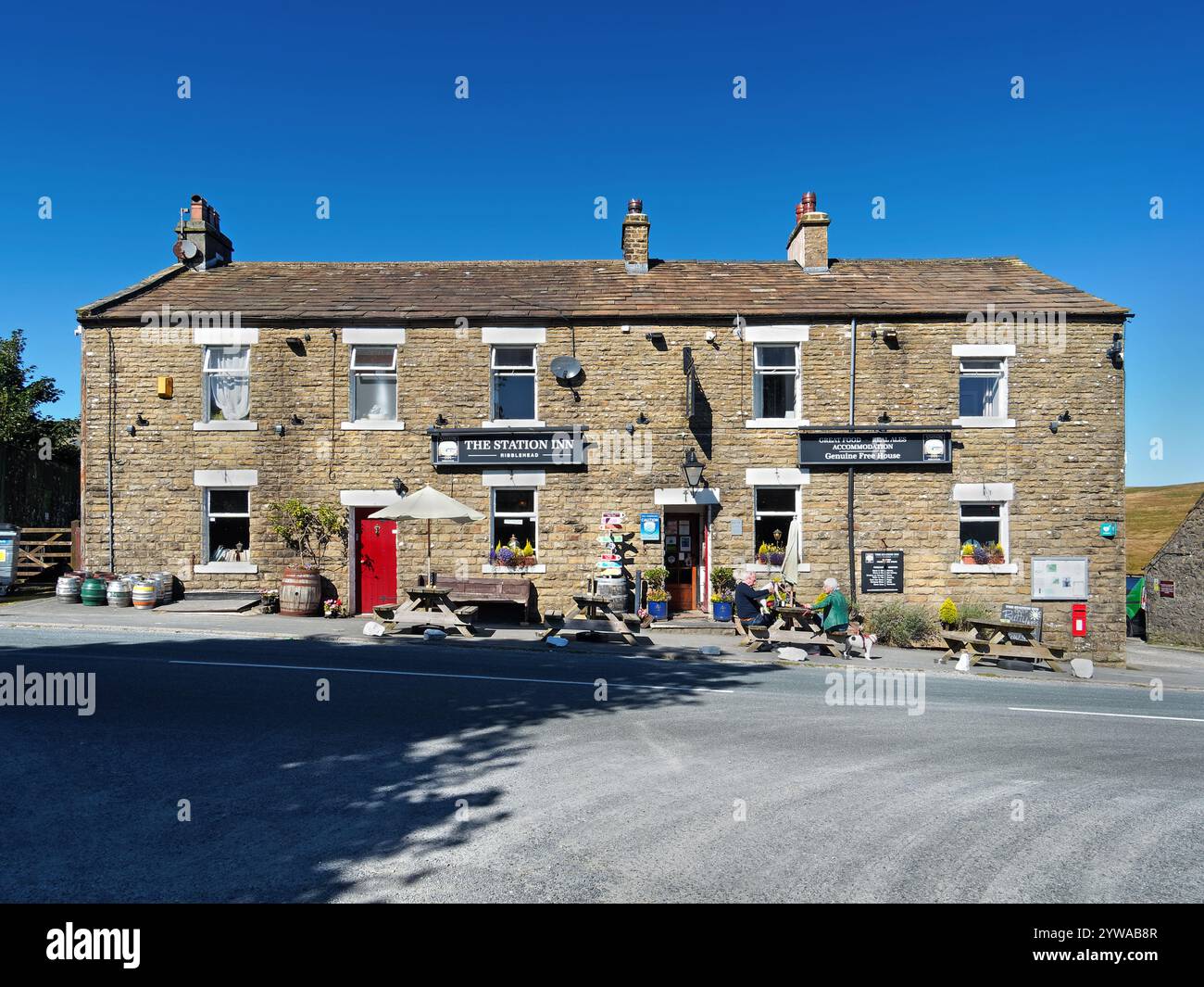 UK, North Yorkshire, Yorkshire Dales, The Station Inn at Ribblehead ...
