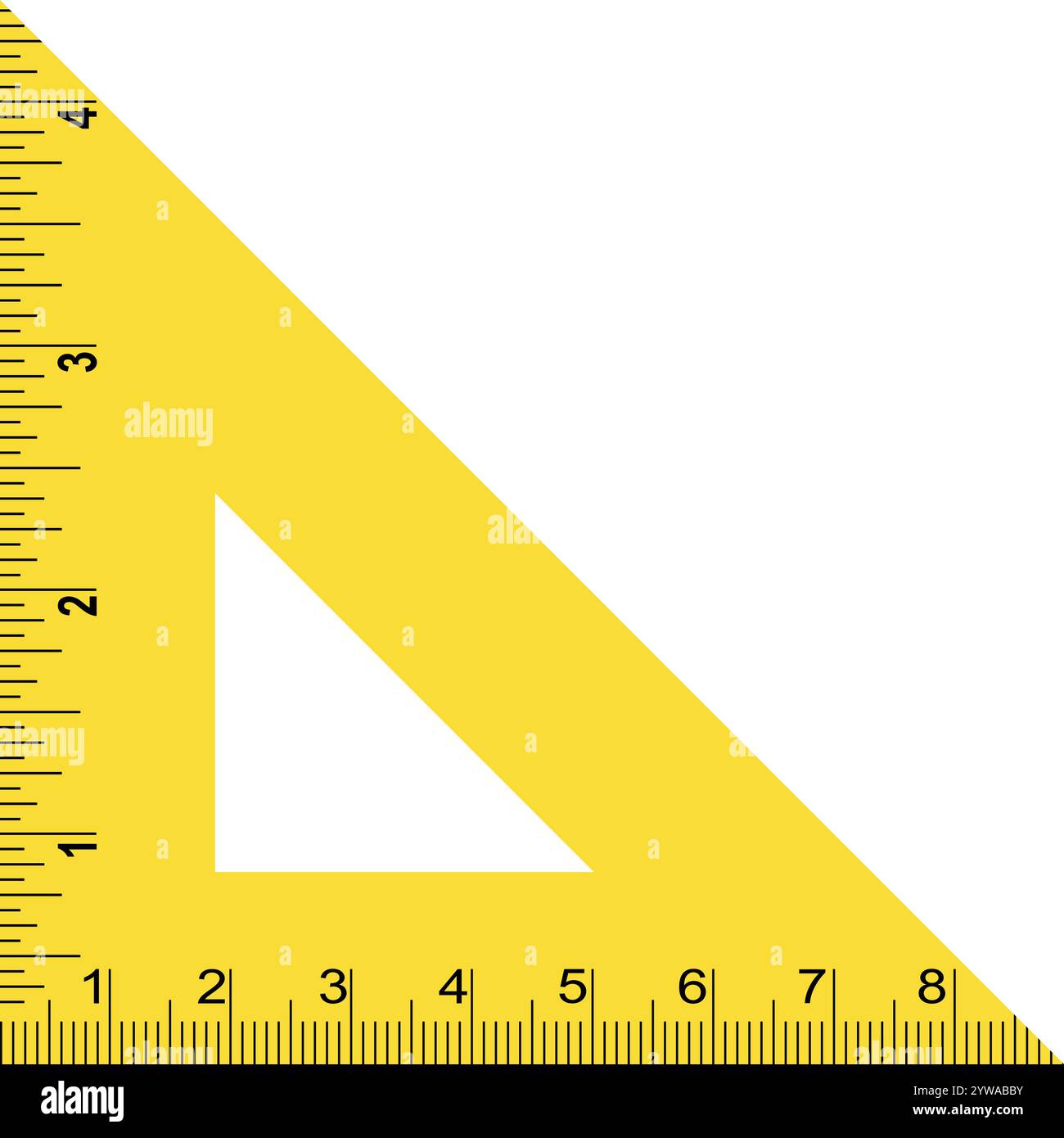Measurement Tape, yellow Triangle tape, Scales in inches and CM ...